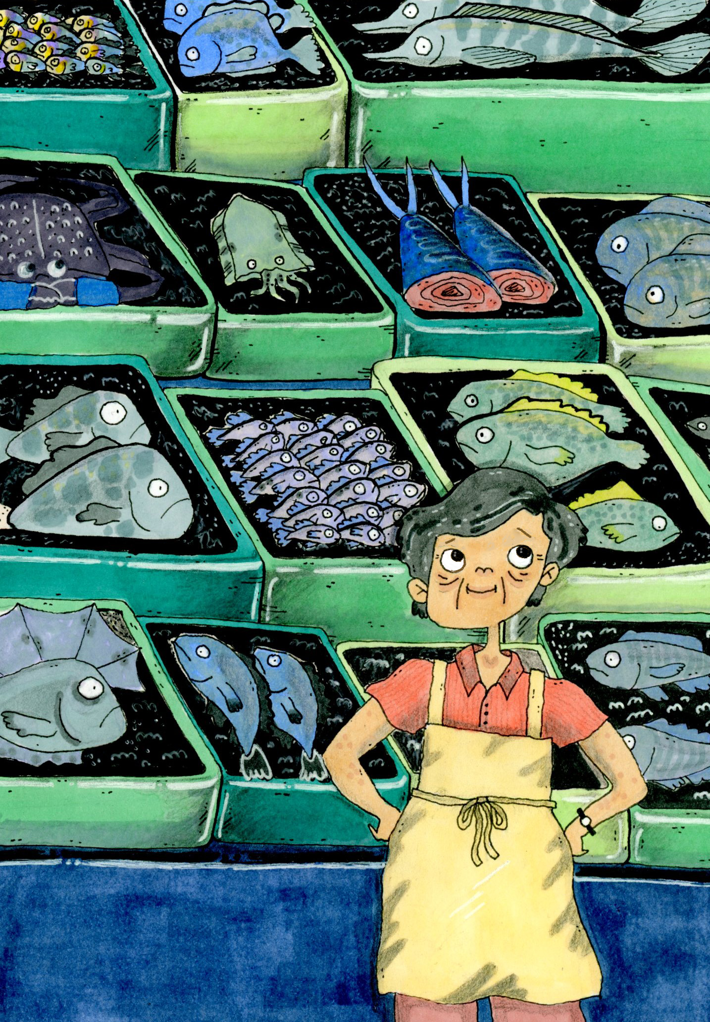 Fish Market, Taipei, 2017 – CLARE FORREST ILLUSTRATION